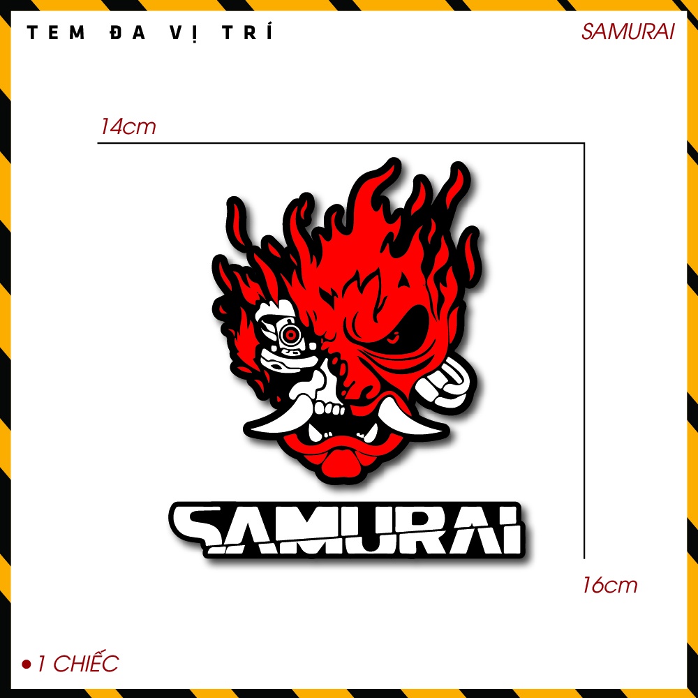 Tem Samurai Dán Xe Máy Xe Điện Mỏ Dè Mặt Nạ Mũ Bảo Hiểm | DVT-SAMURAI ...