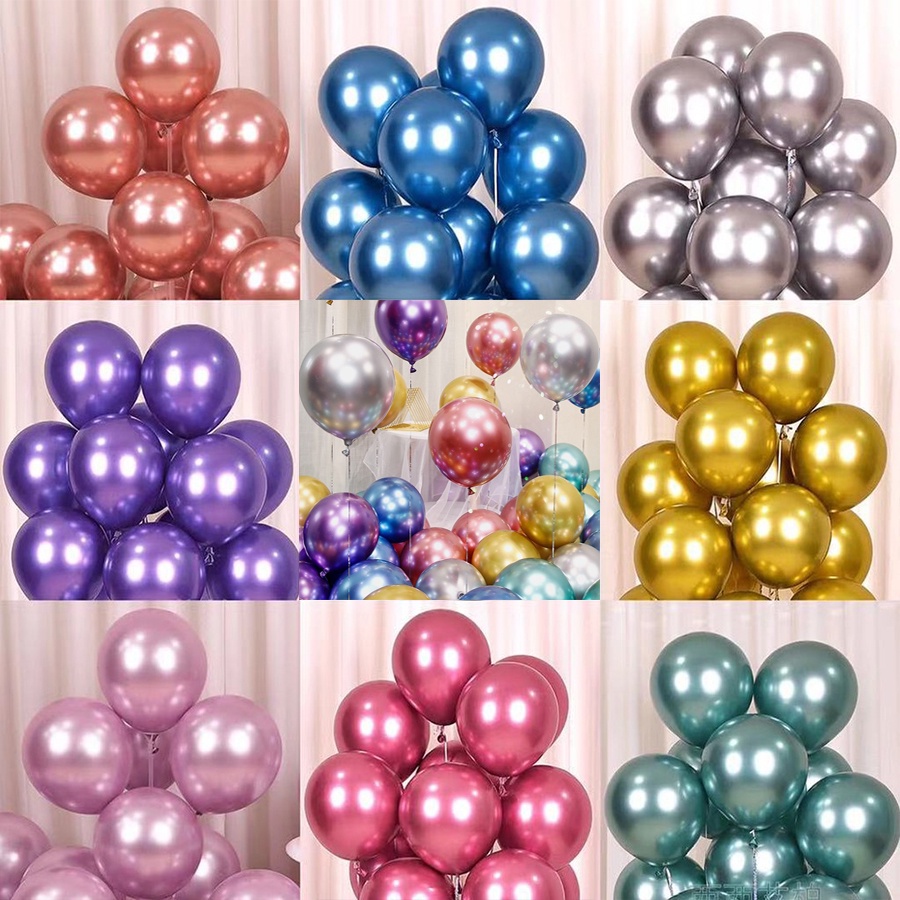 50 Bong Bóng Kim Loại 5 Inch Trang Trí Tiệc | Shopee Việt Nam