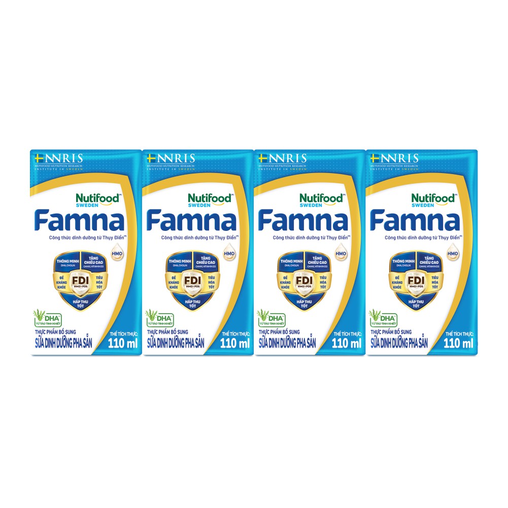 Lốc 4 hộp Sữa dinh dưỡng Nutifood Famna 110ml/hộp - 100% Sản Xuất Tại ...