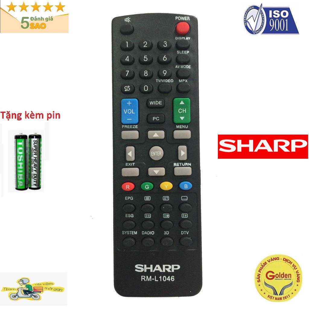 Điều khiển tivi Sharp,Remote điều khiển tivi Sharp RM-L1046 Hàng tốt ...