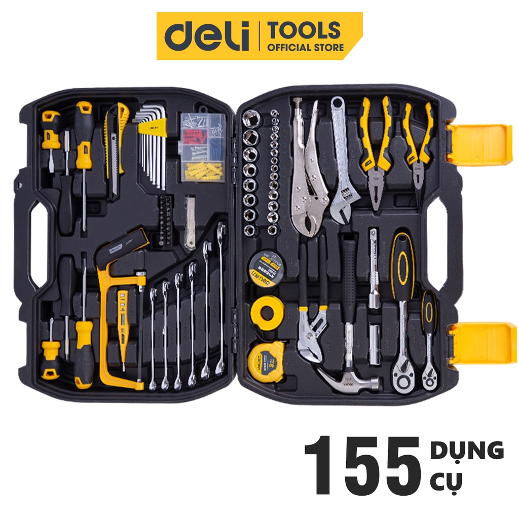 Hộp Dụng Cụ Sửa Chữa Đa Năng Deli 155 Chi Tiết - Chất Liệu Cao Cấp - Bộ ...