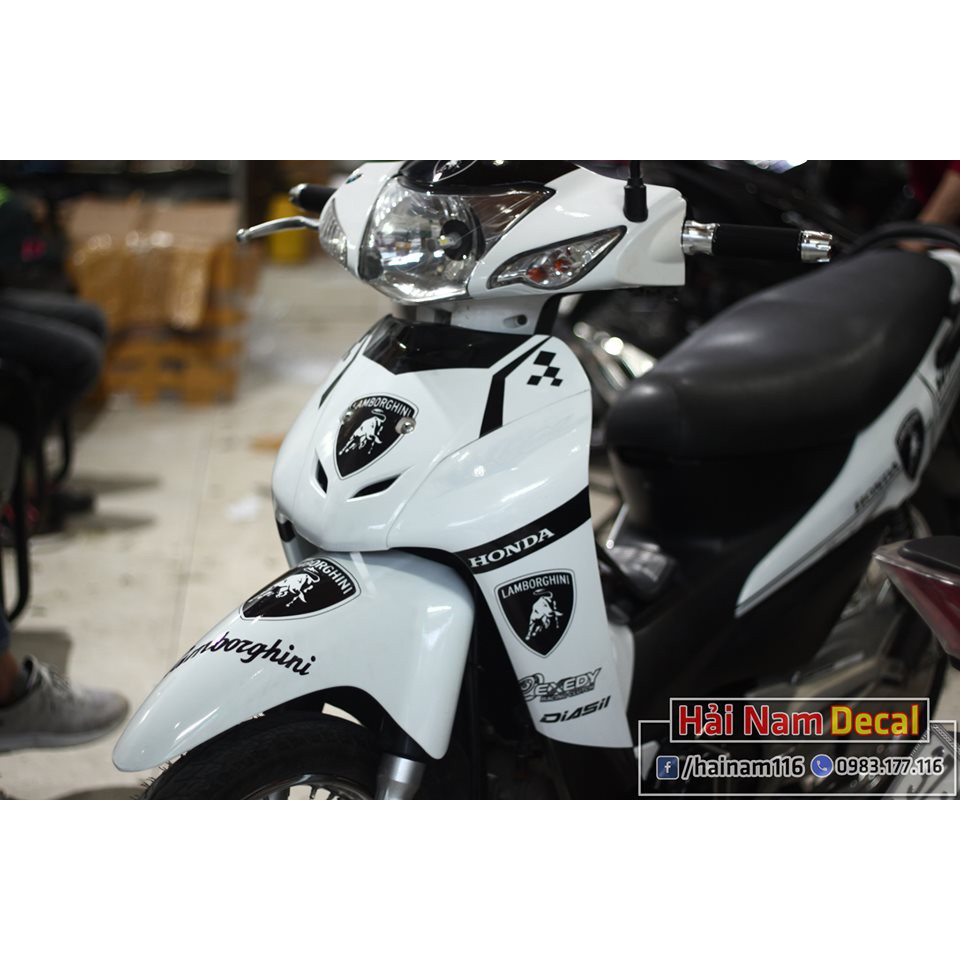 Tem trùm xe wave trắng đen | Shopee Việt Nam