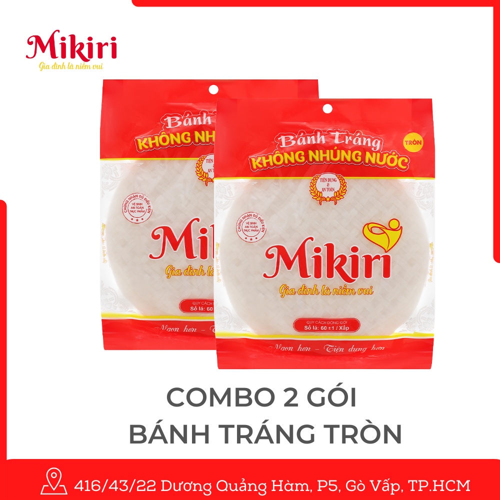 Bánh tráng tròn không nhúng nước Mikiri (2 xấp - 60 lá/ xấp) | Shopee ...