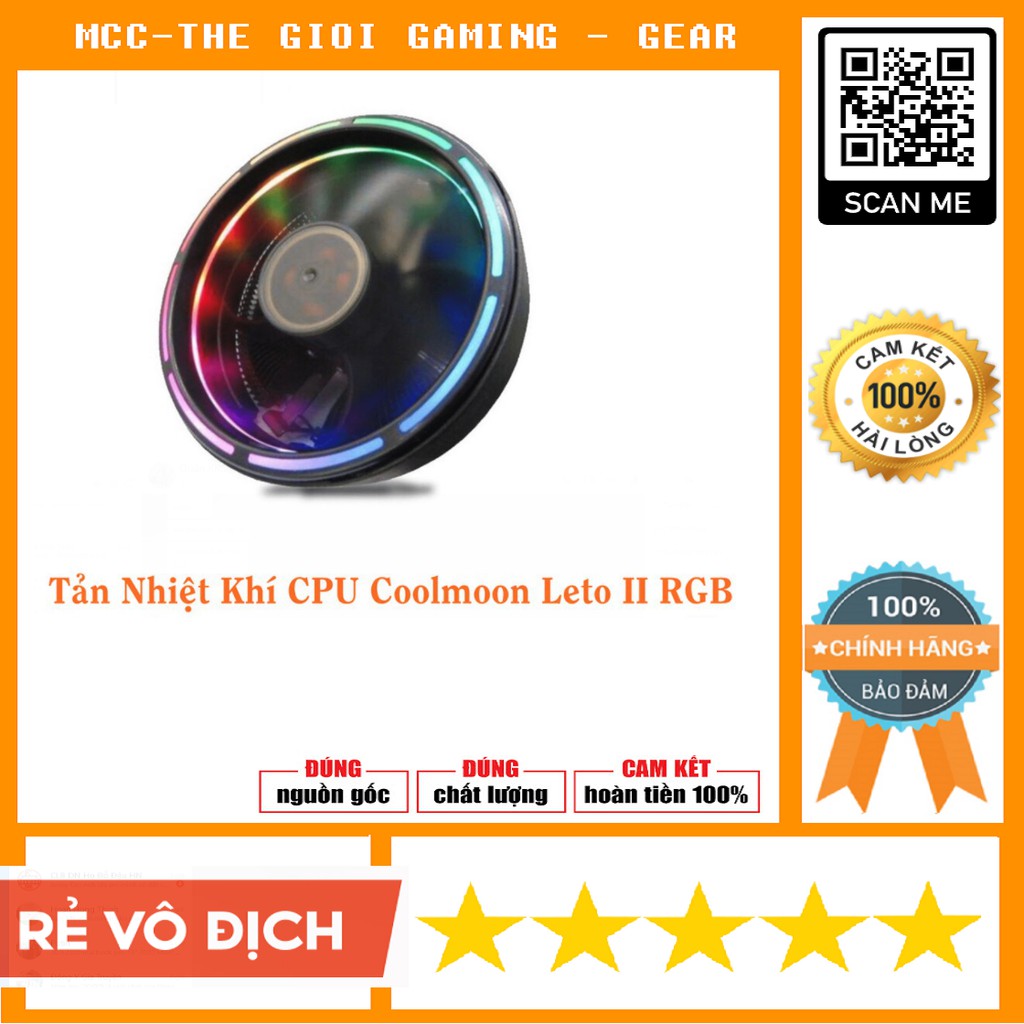 Tản nhiệt dùng chho CPU Coolmoon Leto II Auto LED RGB | Shopee Việt Nam