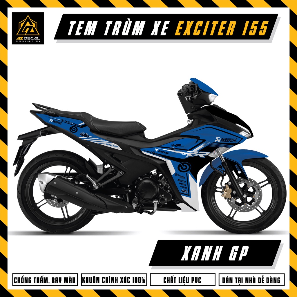 [TỔNG HỢP] Tem Xe Exciter 155 XANH GP | Decal Rời Dán Ex 155 Đẹp Nhất ...