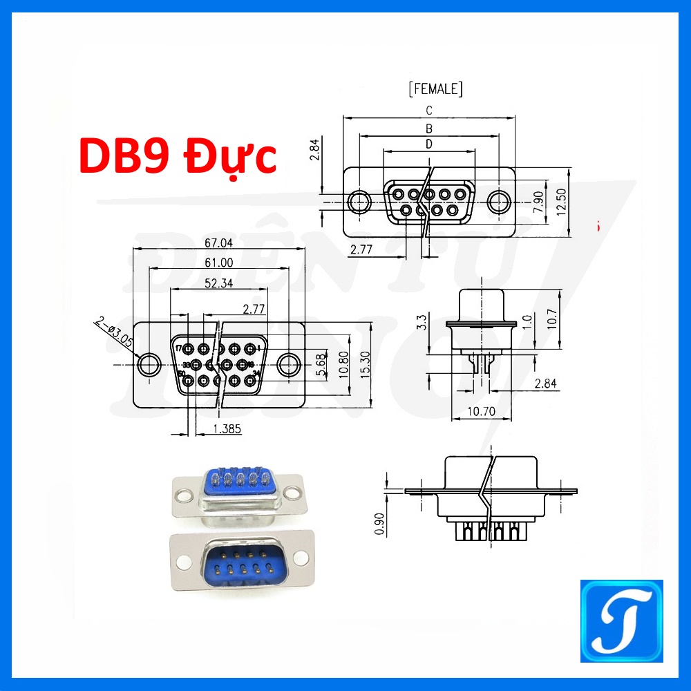 Đầu Jack DB9 DB15 DP25 DB37 Cổng COM RS232 RS485 Lõi Hàn Loại Dây Cắm ...