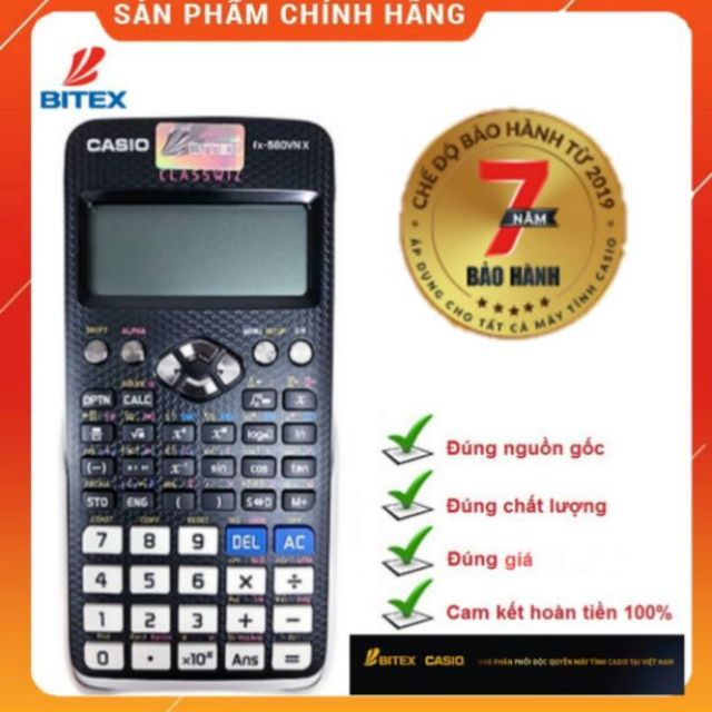 Máy Tính Khoa Học Casio Fx-580VN X Bảo Hành Chính Hãng Bitex 7 năm | Shopee Việt Nam