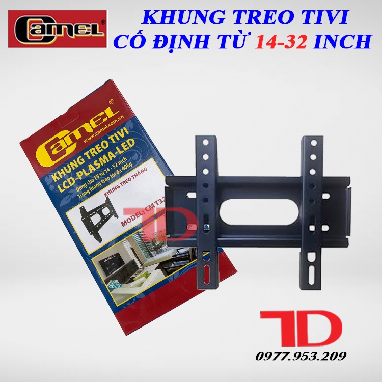Khung Treo TIVI Cố Định Từ 14-32 inch Camel CMT32, giá treo tivi, giá đỡ tivi treo tường KÈM ỐC ...