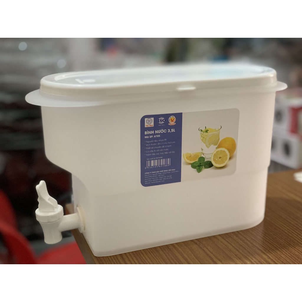 Bình nước 3,5L Việt Nhật 6785 Bình nước để tủ lạnh cao cấp | Shopee ...