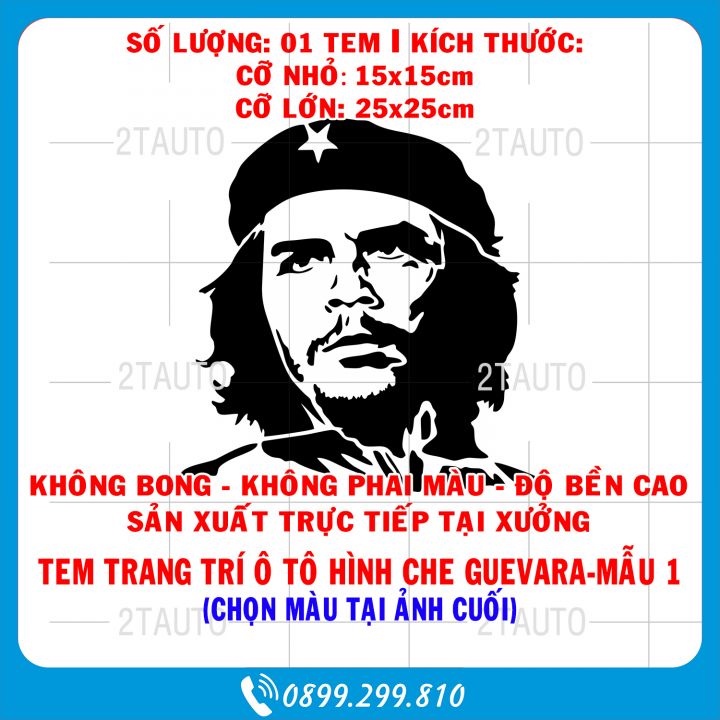 Tem decal CHE GUEVARA, logo CHE GUEVARA dán ô tô xe hơi xe máy- decal ...