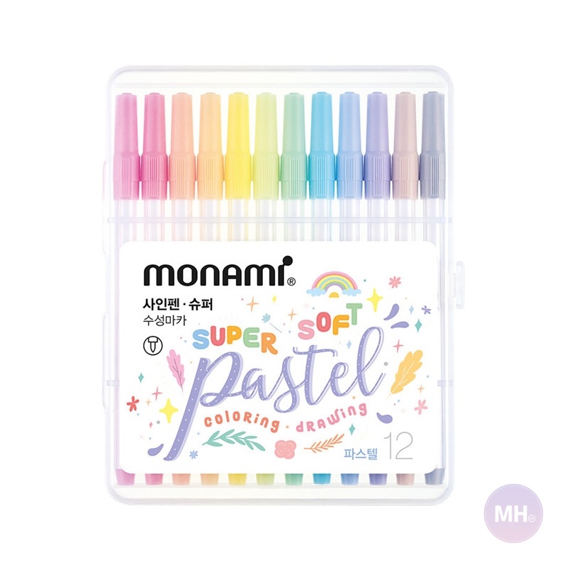 Monami Sign Pen Super Pastel 12 Color Set | Shopee Việt Nam