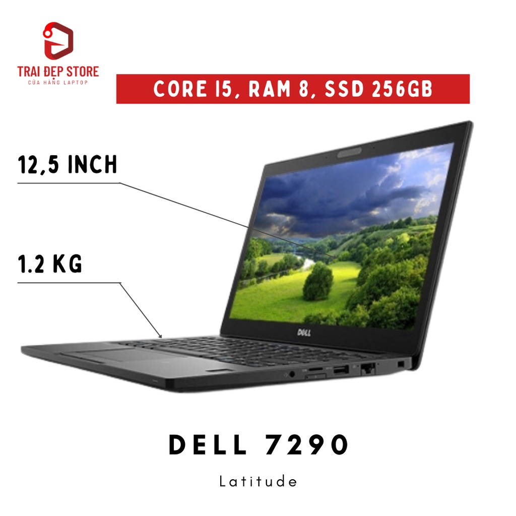 Máy tính Laptop Dell Latitude 7290 Core i5, Ram 8, SSD 256, 12.5 inch ...