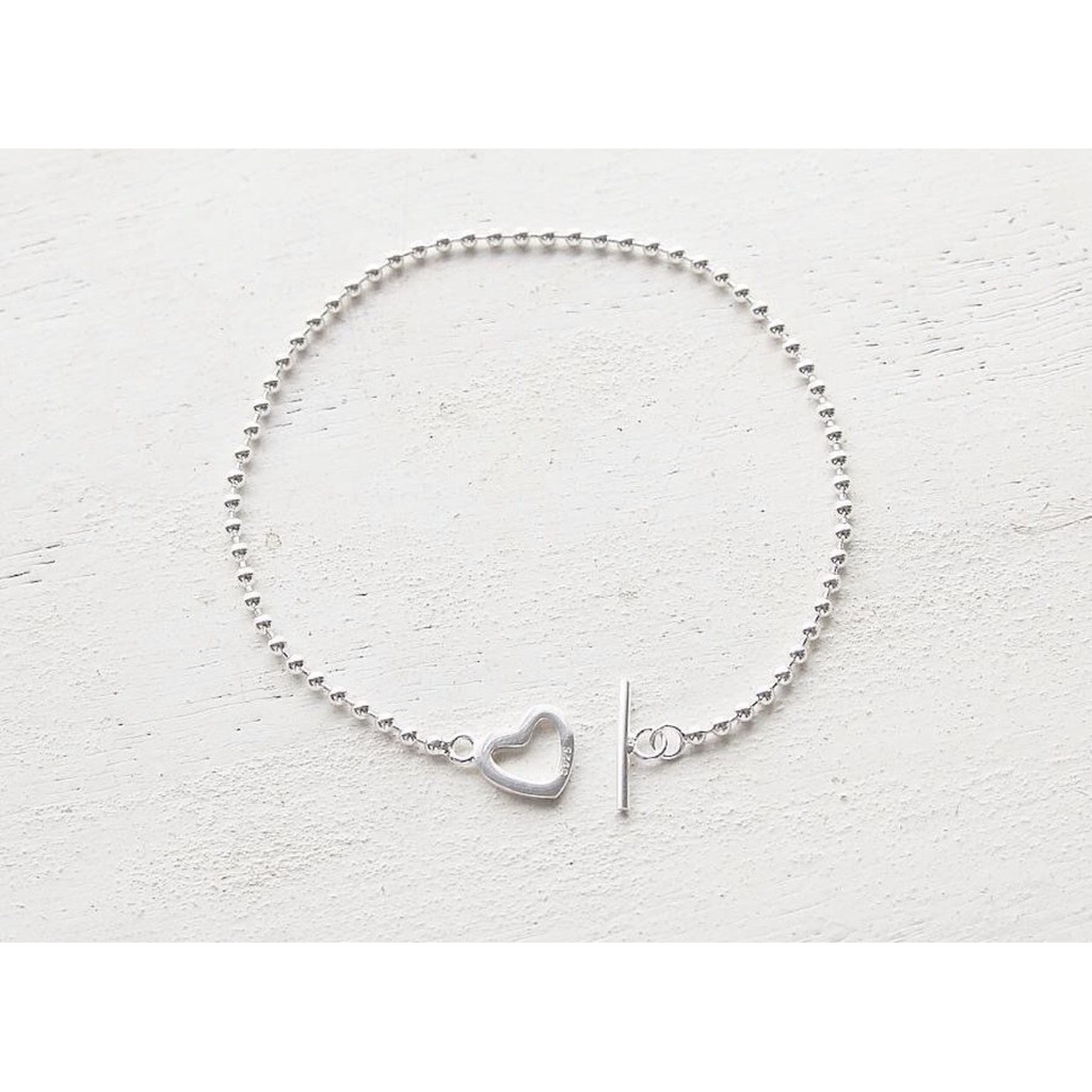 Lắc tay bạc nữ TLEE dây bi tim chốt cài bạc 925 cao cấp TLEE JEWELRY ...