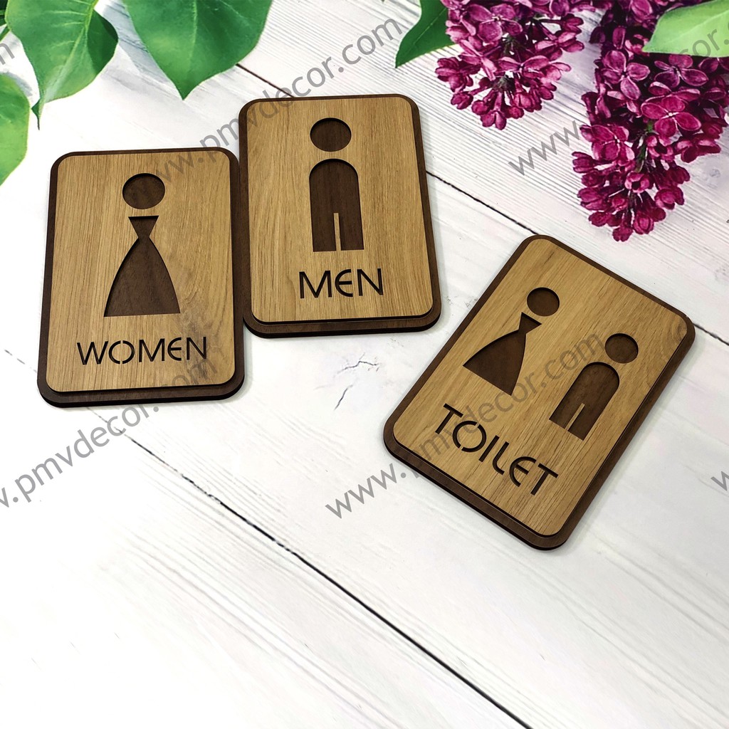 BẢNG WC, KT: 10*15cm Gỗ MDF phủ melamine 2 màu tương phản. BWC-PMV94 | Shopee Việt Nam