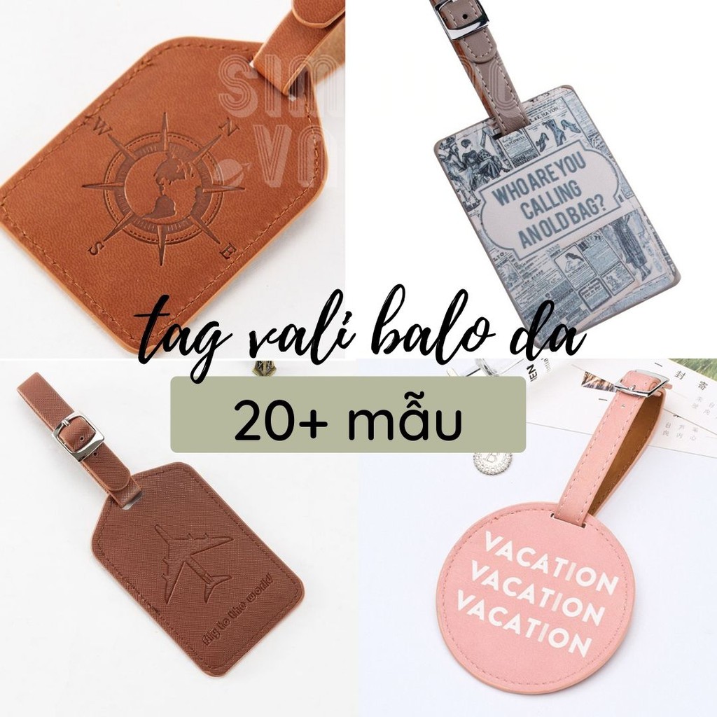 Thẻ name tag hành lý du lịch gắn vali balo bằng da PU cao cấp | Shopee ...