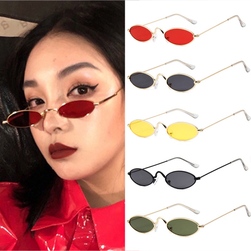 Kính mát gọng kim loại tròng nhỏ phong cách vintage kính râm nữ ...