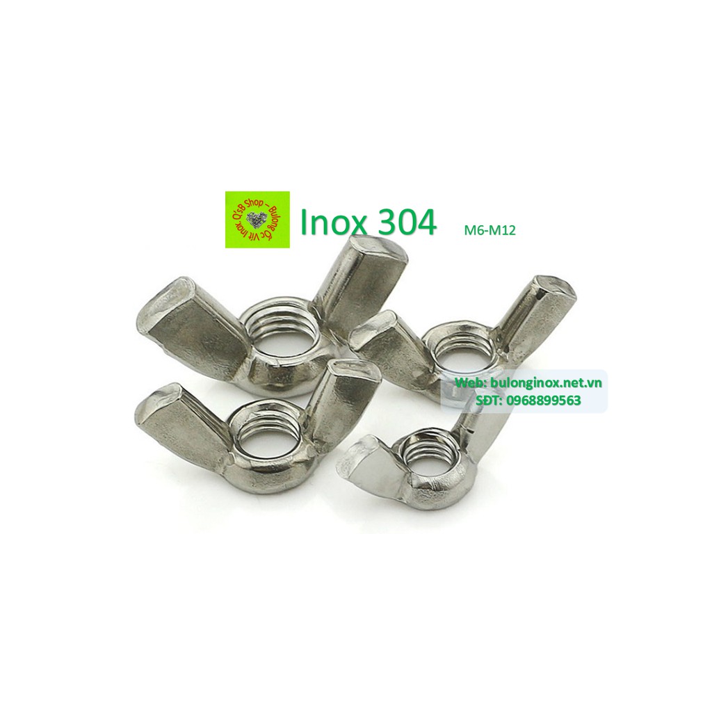 Ecu tai hồng inox M6- M12, đai ốc tai chuồn inox, ecu tai chuồn inox ...