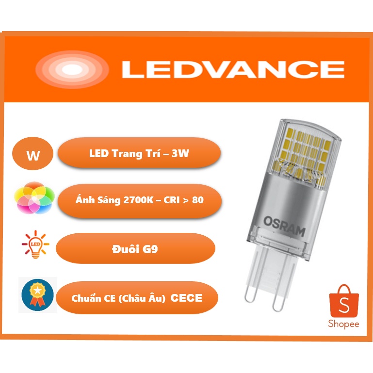 BÓNG TRANG TRÍ OSRAM - PARATHOM DIM LED PIN G9 (Chính Hãng) | Shopee Việt Nam