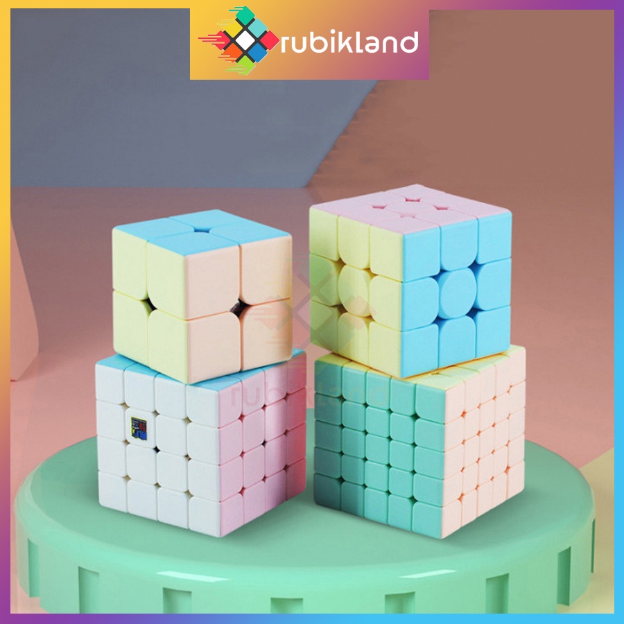 [Bộ Sưu Tập] Rubik MoYu Macaron 2x2 3x3 4x4 5x5 Pyraminx Rubic Biến Thể Stickerless Đồ Chơi Trí ...