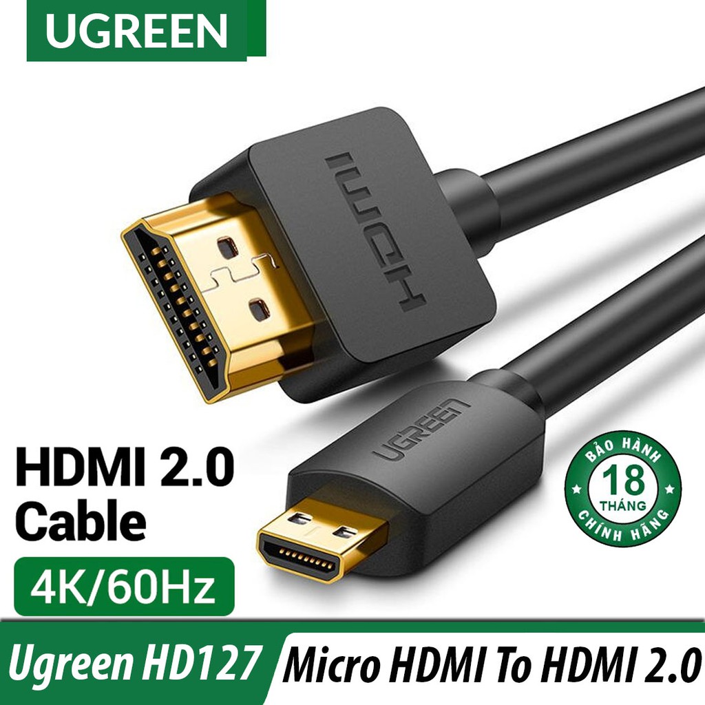 Cáp Nối Máy Ảnh Với Tivi Micro HDMI To HDMI Ugreen Chính Hãng | Shopee ...