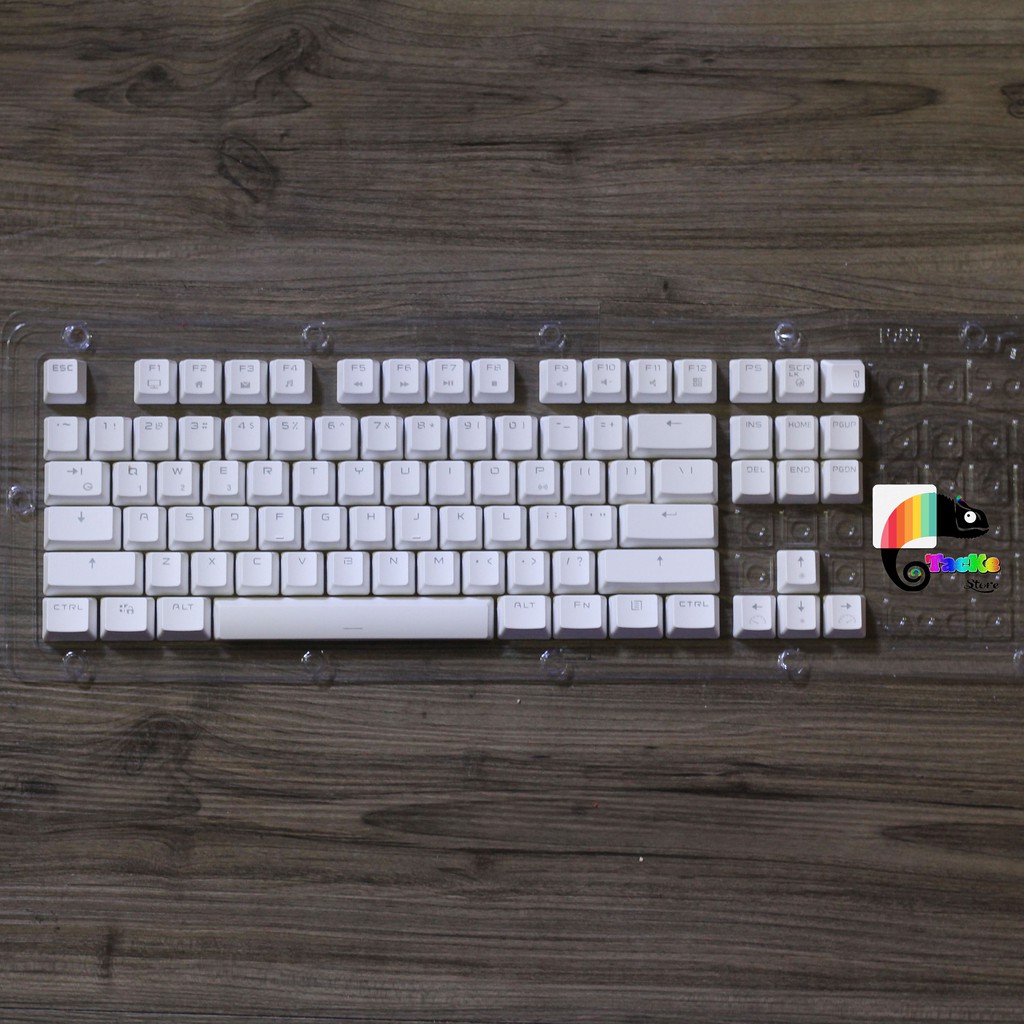 Set Keycap 87 Phím ABS Double Shot xuyên led, màu trắng, Dành cho bàn ...