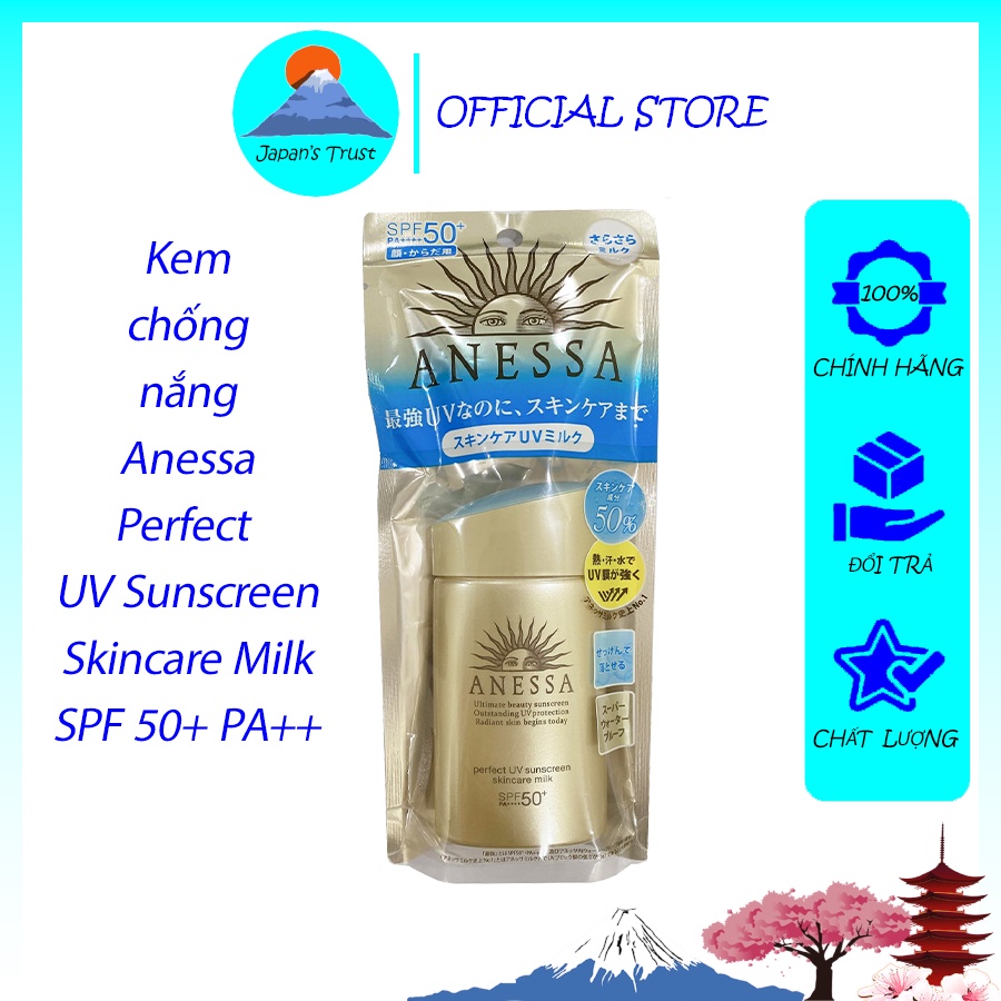 Kem chống nắng Anessa Perfect UV Sunscreen Skincare Milk SPF 50+ PA++ | Shopee Việt Nam