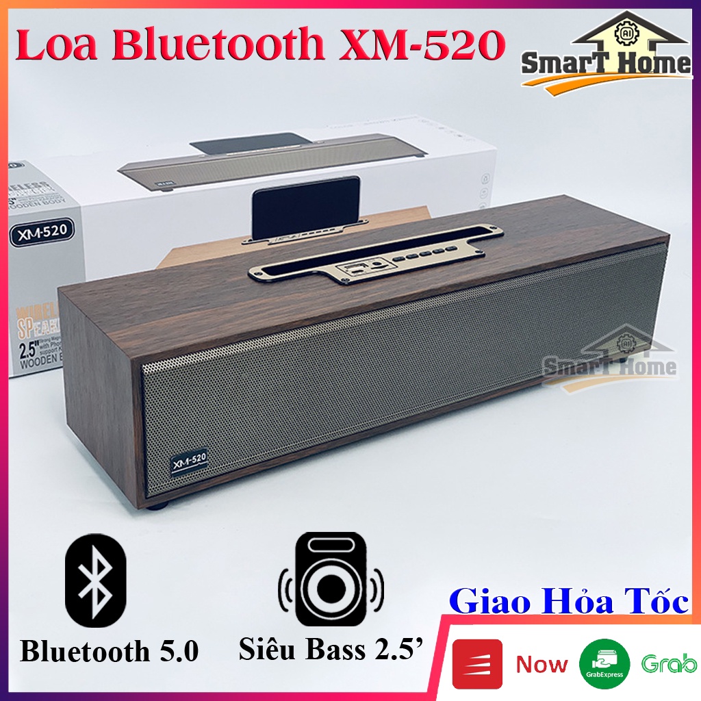 Loa Bluetooth XM520 Siêu Bass Vỏ Gỗ 20W - Loa XM 520 Âm Siêu Trầm Củ Loa 2.5 Inch Kết Nối Điện ...