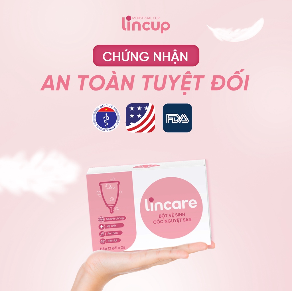 Bột tiệt trùng cốc nguyệt san Lincare (Hộp 12 gói x 2g) | Shopee Việt Nam