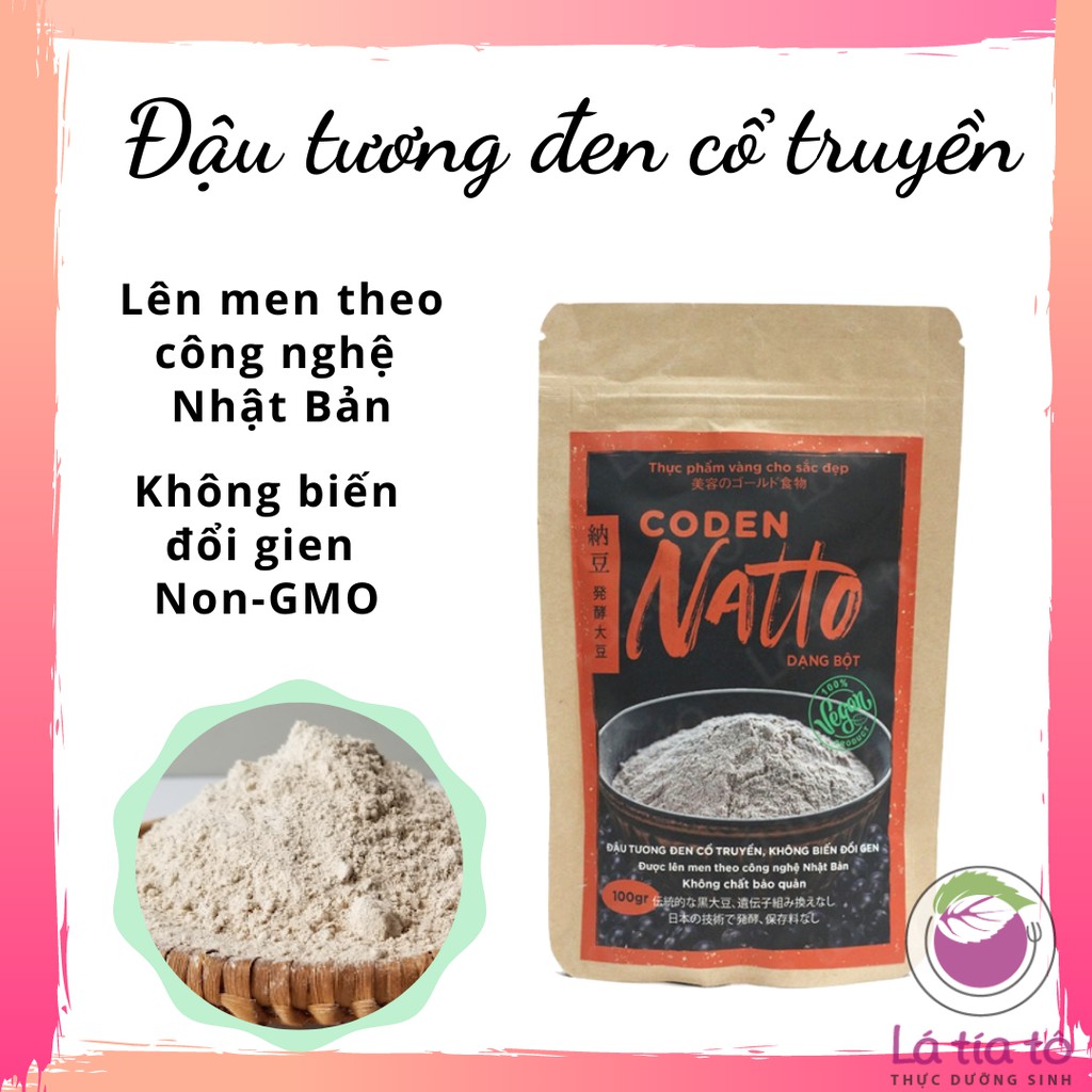 CODEN NATTO ĐẬU TƯƠNG ĐEN BỘT 100GR- LÁ TÍA TÔ | Shopee Việt Nam