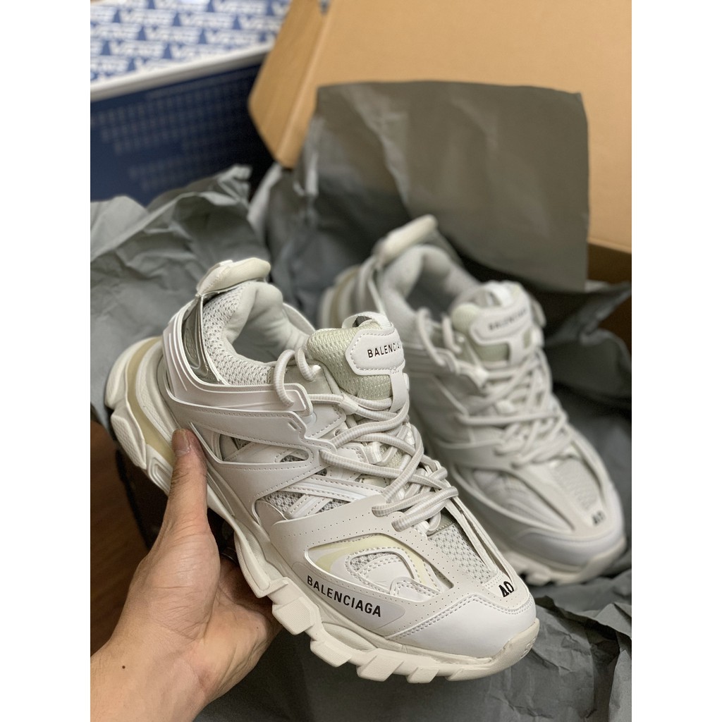 Giầy balen track ba trắng hàng 11 (full box + freeship ) | Shopee Việt Nam