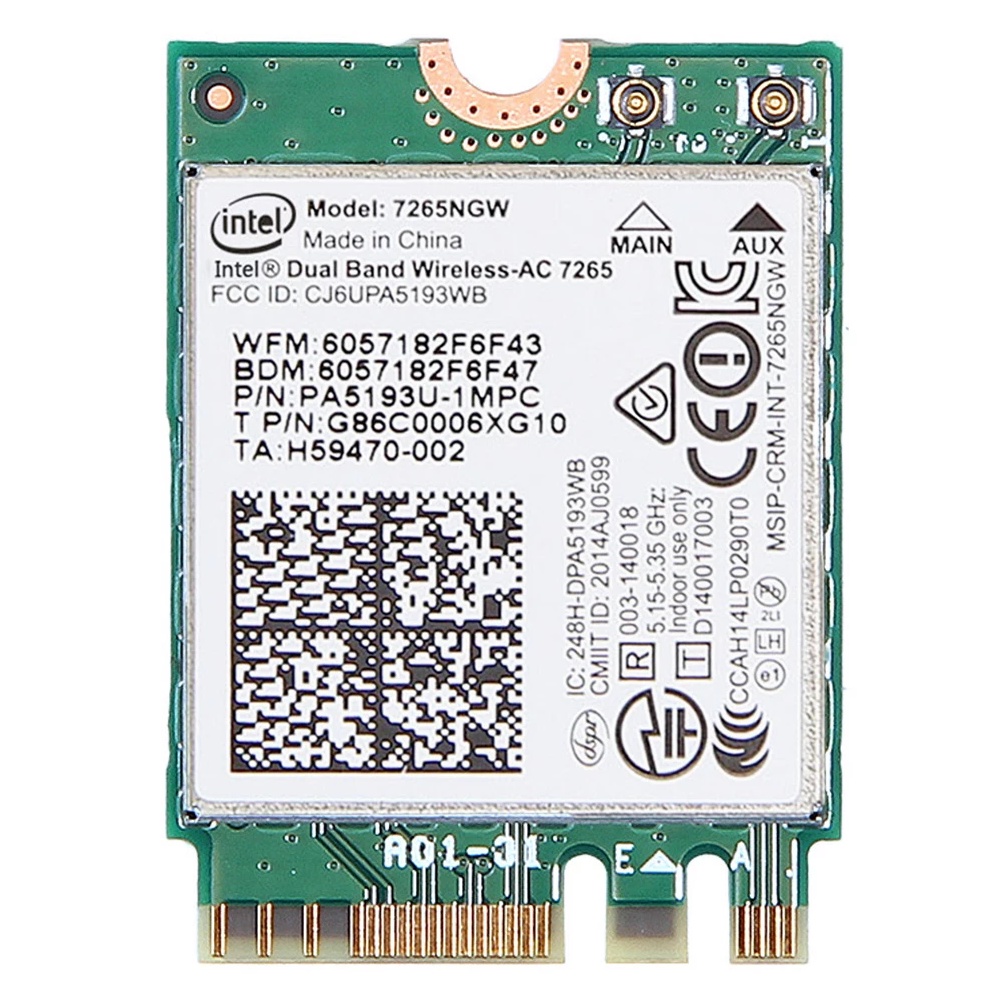 Card wifi 7265NGW băng tần kép - Intel® Wireless-AC 7265 (M.2/NGFF/2230 - PCIe) | Shopee Việt Nam