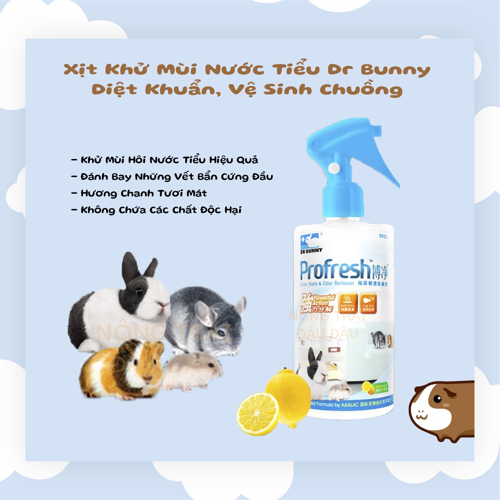 Xịt Khử Mùi Nước Tiểu, Hỗ Trợ Diệt Khuẩn, Vệ Sinh Chuồng Cho Thỏ, Bọ Ú, Chinchilla, Hamster ...
