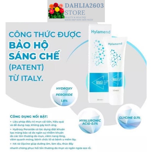 Hylamend Gel Kem Ngăn Ngừa Mụn Trứng Cá cải thiện và phục hồi da sau ...