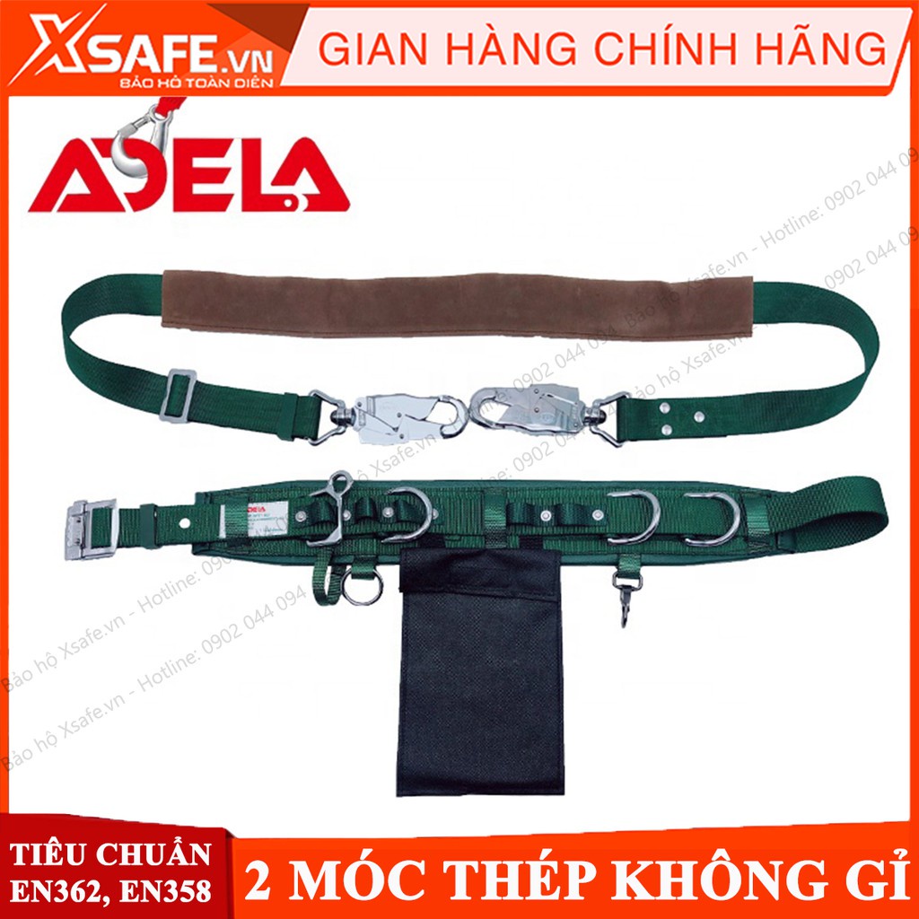 Đai an toàn điện lực Adela H117 - Dây đai bụng quàng trụ 2 móc thép ...