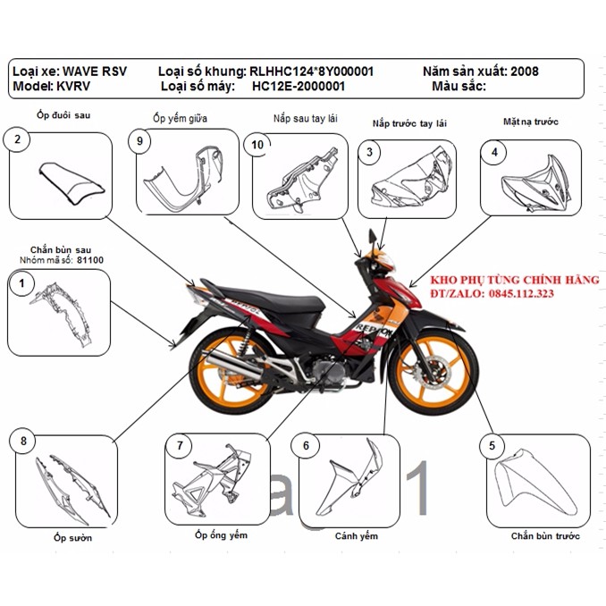 BỘ NHỰA WAVE RSX 100cc- REPSOL | Shopee Việt Nam