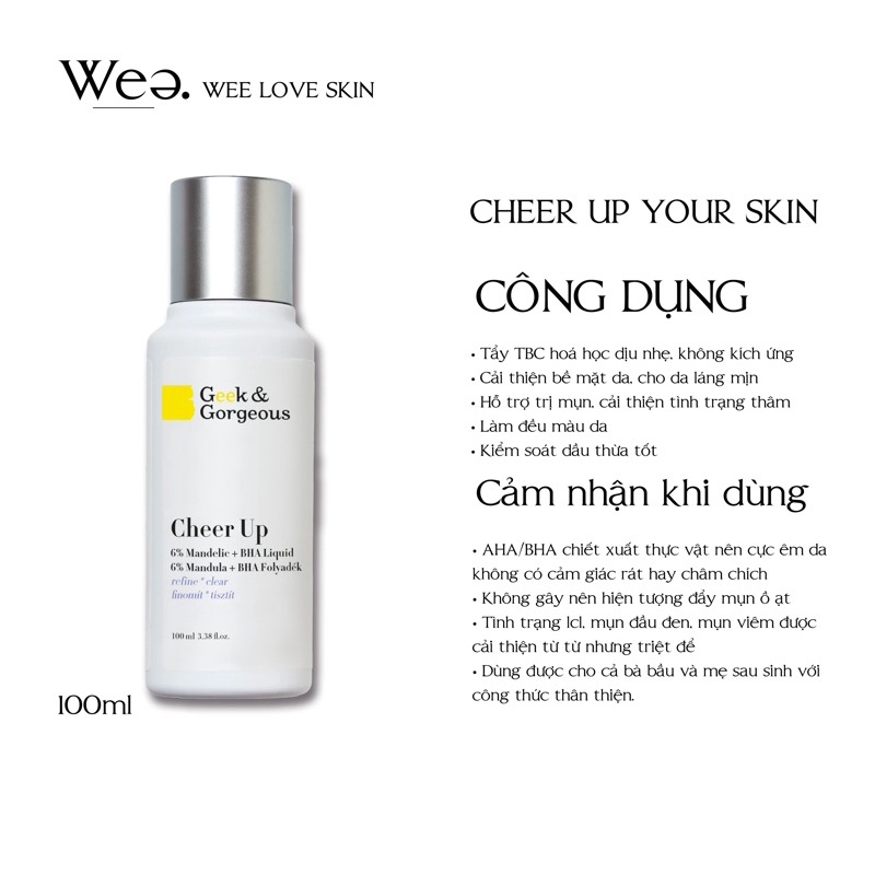 Geek&Gorgeous Cheer Up - 5% AHA 1% BHA - Toner Tẩy TBC Hoá Học | Shopee ...