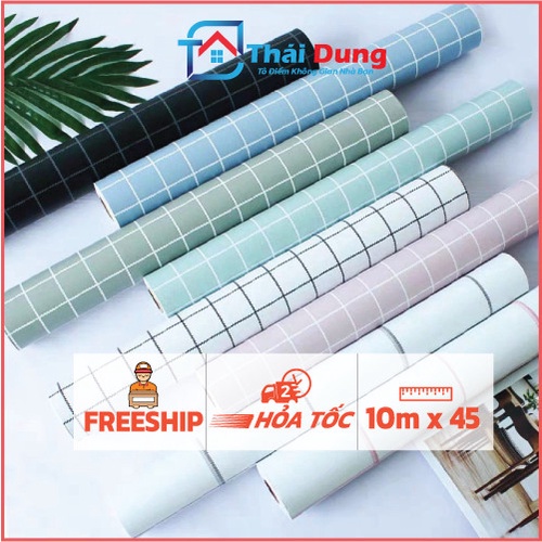 10M giấy dán tường, decal dán tường kẻ caro keo sẵn khổ 45 cm siêu đẹp ...