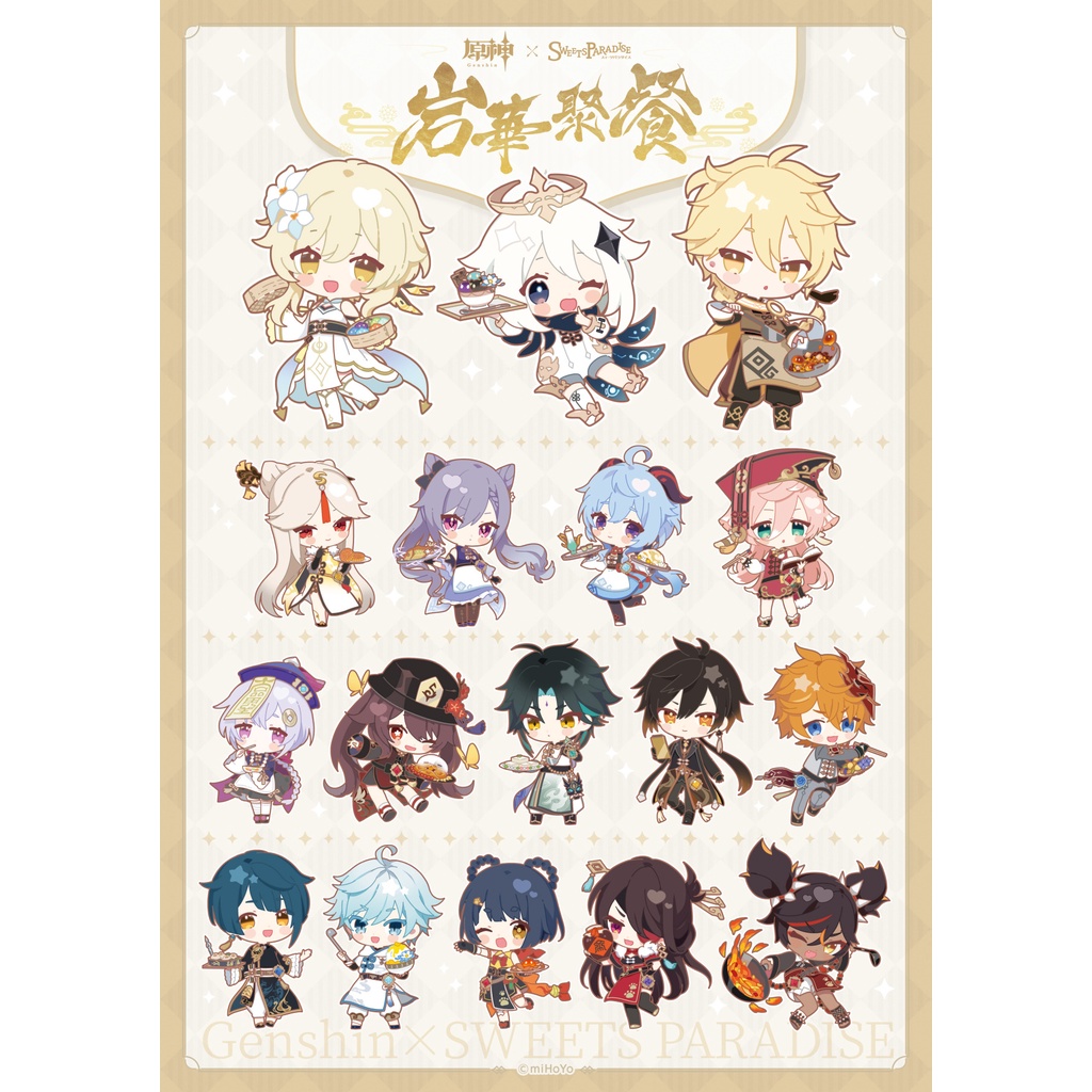 Standee MINI GENSHIN IMPACT ver QUÁN ĂN SWEETS PARADISE in hình Mô hình ...
