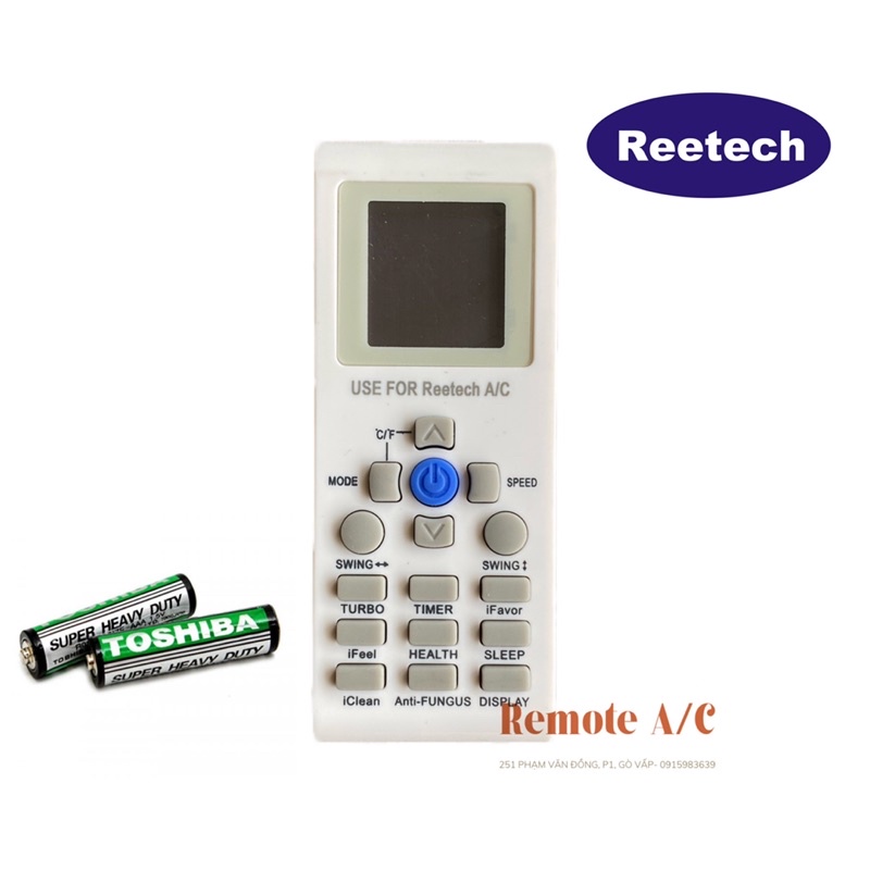 REMOTE REETECH máy lạnh ( tặng kèm pin ) | Shopee Việt Nam