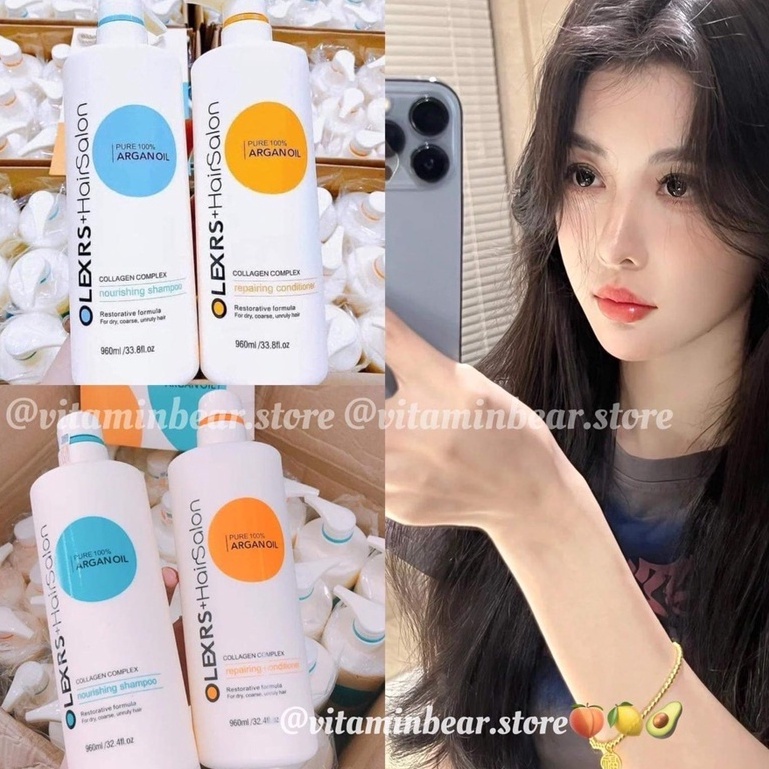 Bộ gội xả cao cấp Olexrs Hair Salon Argan oil 960ml | Shopee Việt Nam