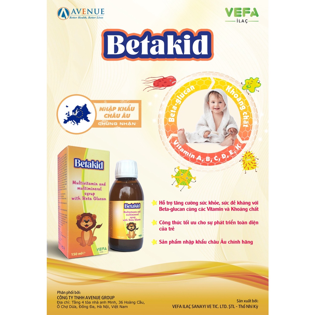 [Beta-glucan & Vitamin] Betakid hỗ trợ tăng cường sức đề kháng cho trẻ ...