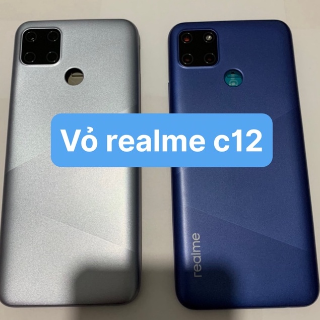 Full Bộ xương vỏ Oppo Realme C12 full gồm lưng, sườn, phím bấm, kính ...