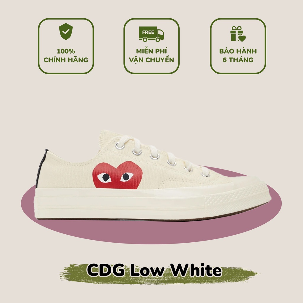 [ CHÍNH HÃNG ] giày sneaker CONVERSEE CDG WHITE(CDG_TT) | Shopee Việt Nam