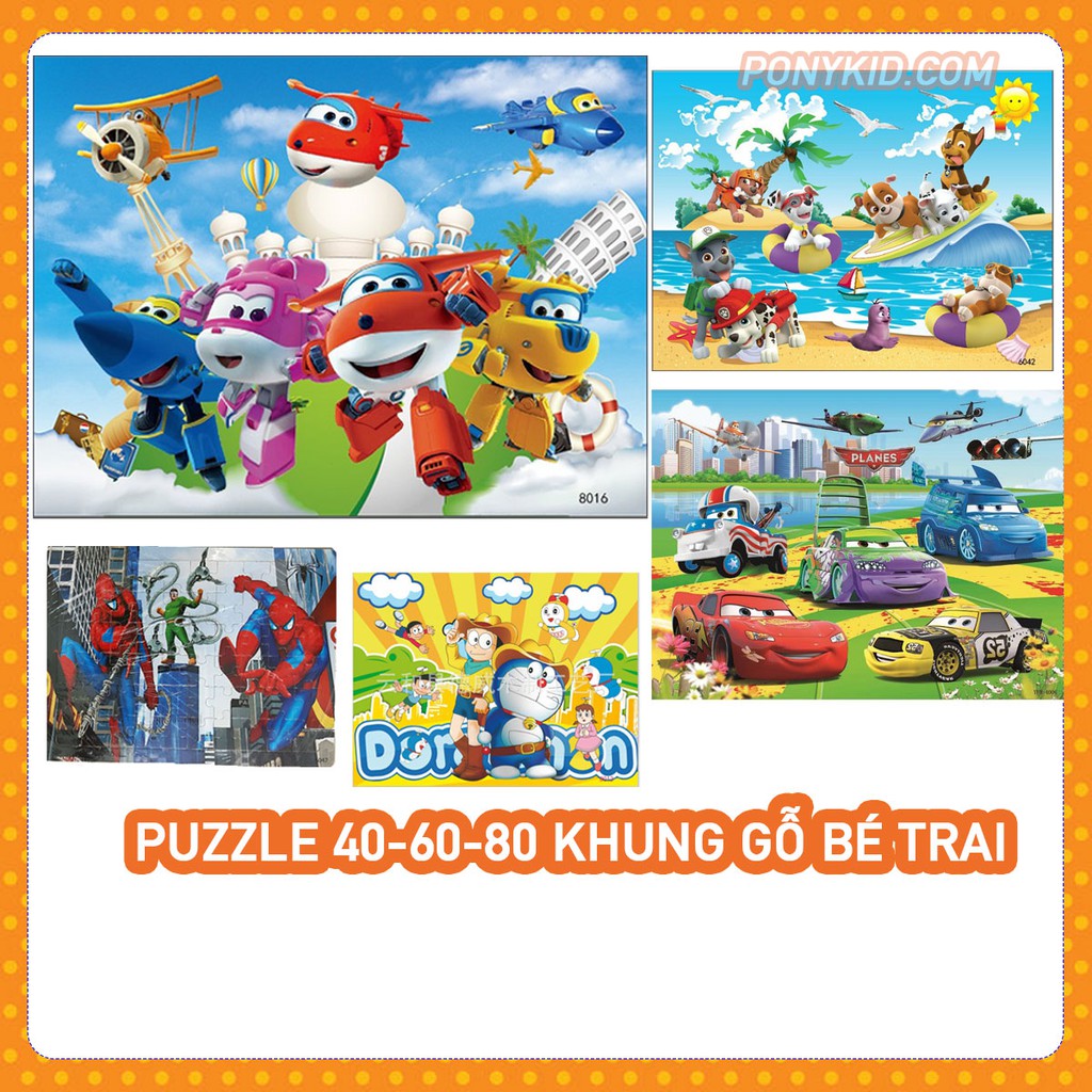 Tranh Ghép Hình Gỗ 9-16-20-30-40-60-80 Mảnh Bé Trai/Jigsaw Puzzle/Cứu ...