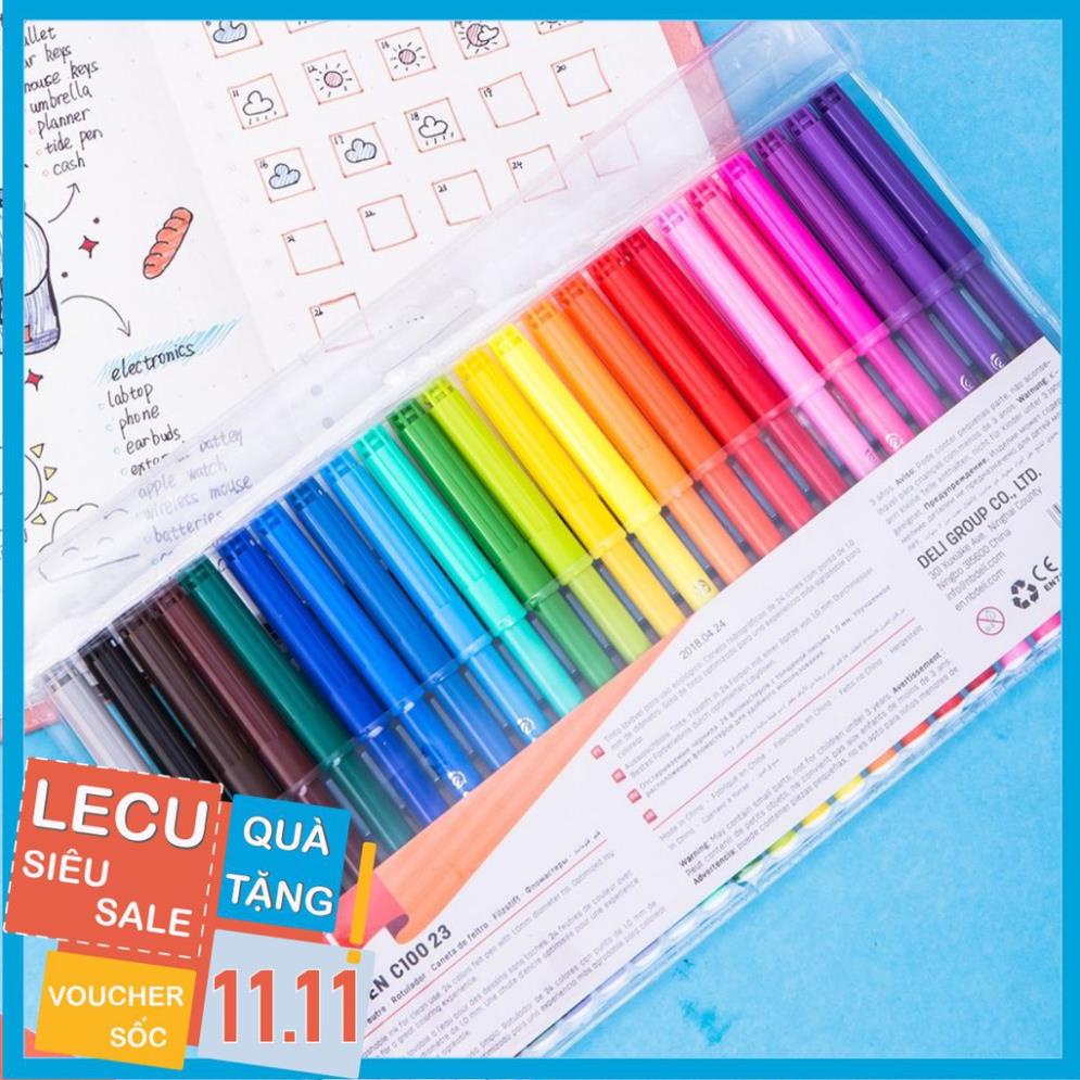 Bút màu lông 1.0mm Deli, 12 màu/18 màu/24 màu/hộp - fiber pen - EC10003 ...