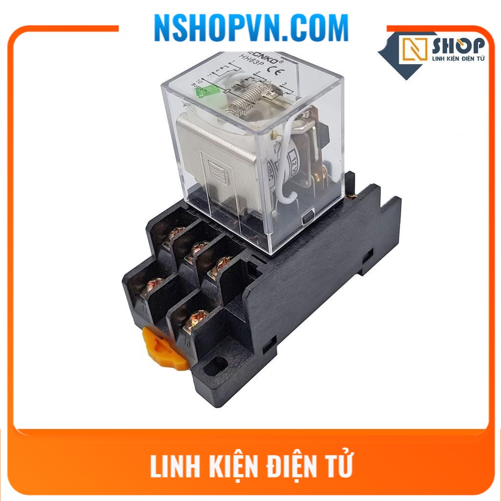 Relay trung gian HH63P 12VDC / 24VDC / 220VAC | Shopee Việt Nam