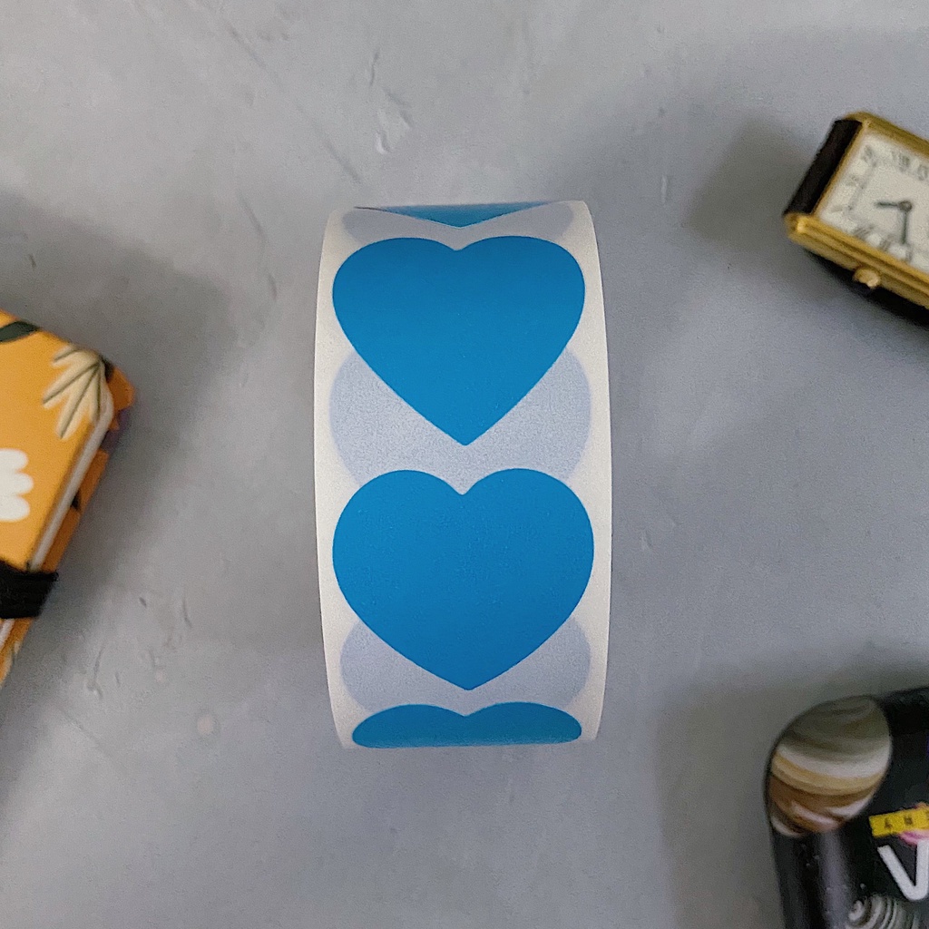 20- 500 nhãn dán Sticker tròn trơn hoặc trái tim size 2.5cm. Chỉ việc ...