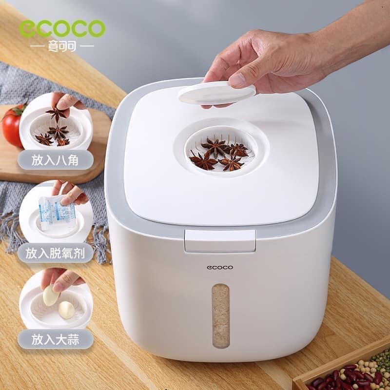 THÙNG GẠO ECOCO CAO CẤP 10KG NẮP LẬT DỄ ĐÓNG MỞ, THIẾT KẾ CHỐNG THẤM ...