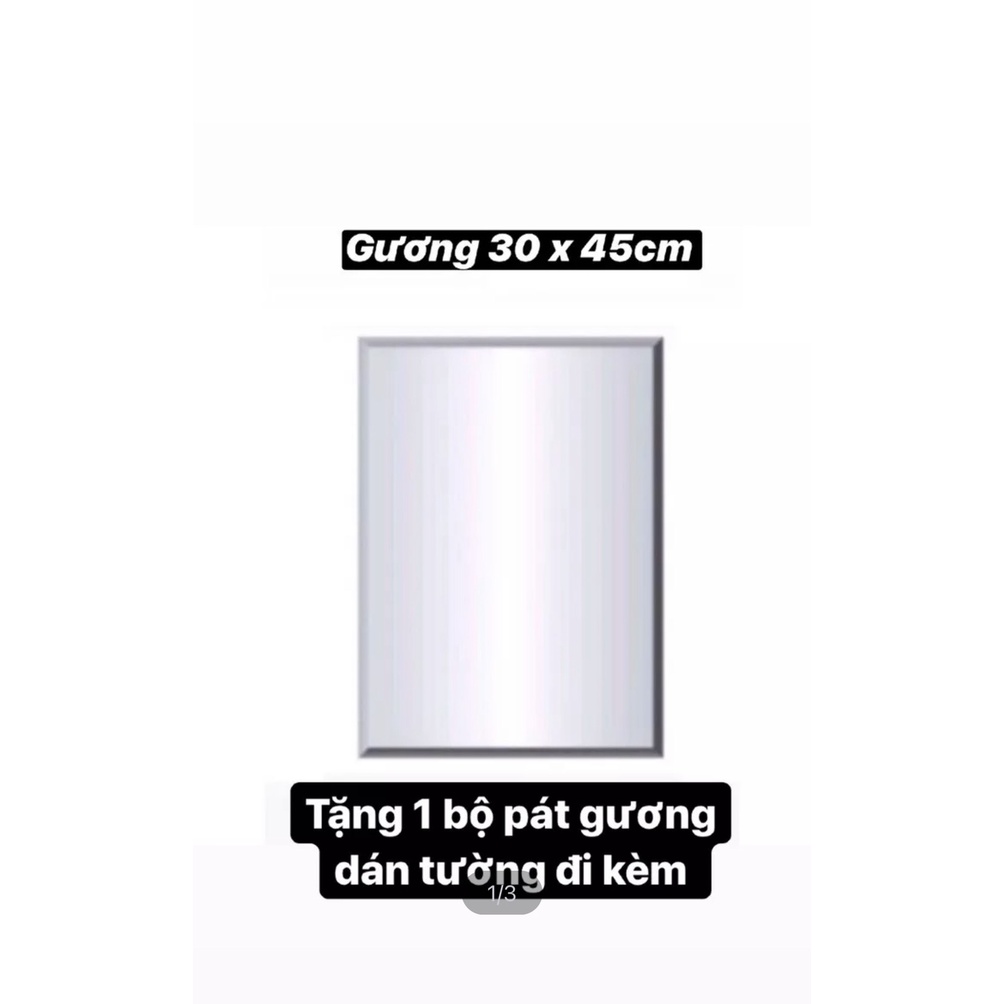 GƯƠNG VÁT CẠNH TREO TƯỜNG 30-45CM, GƯƠNG VUÔNG PHÒNG TẮM-TẶNG KÈM BỘ ...