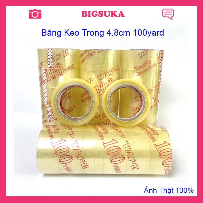Băng keo trong 4.8cm dán thùng 100yard [6Cuộn/Cây] lõi mỏng 3mm BIGSUKA | Shopee Việt Nam